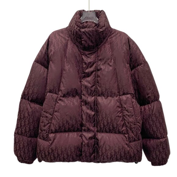 Dior | Jackets & Coats | Dior Deep Red Tonal Monogram Standcollar ...